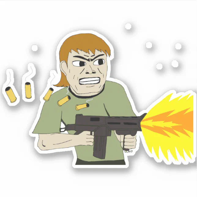 machine gunner sticker | Zazzle