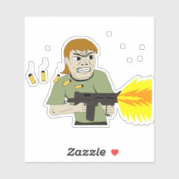 machine gunner sticker | Zazzle