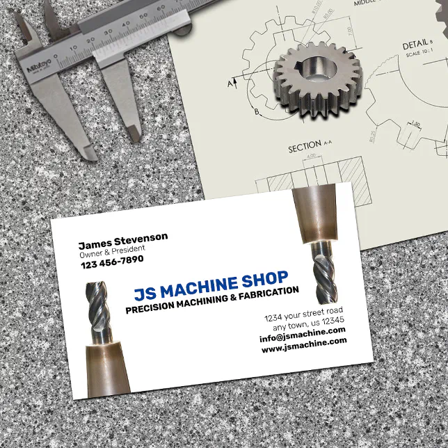 Machining and Metal Fab Business Card | Zazzle