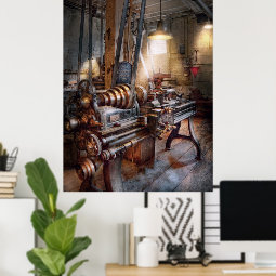 Machinist - Fire Department Lathe Poster | Zazzle