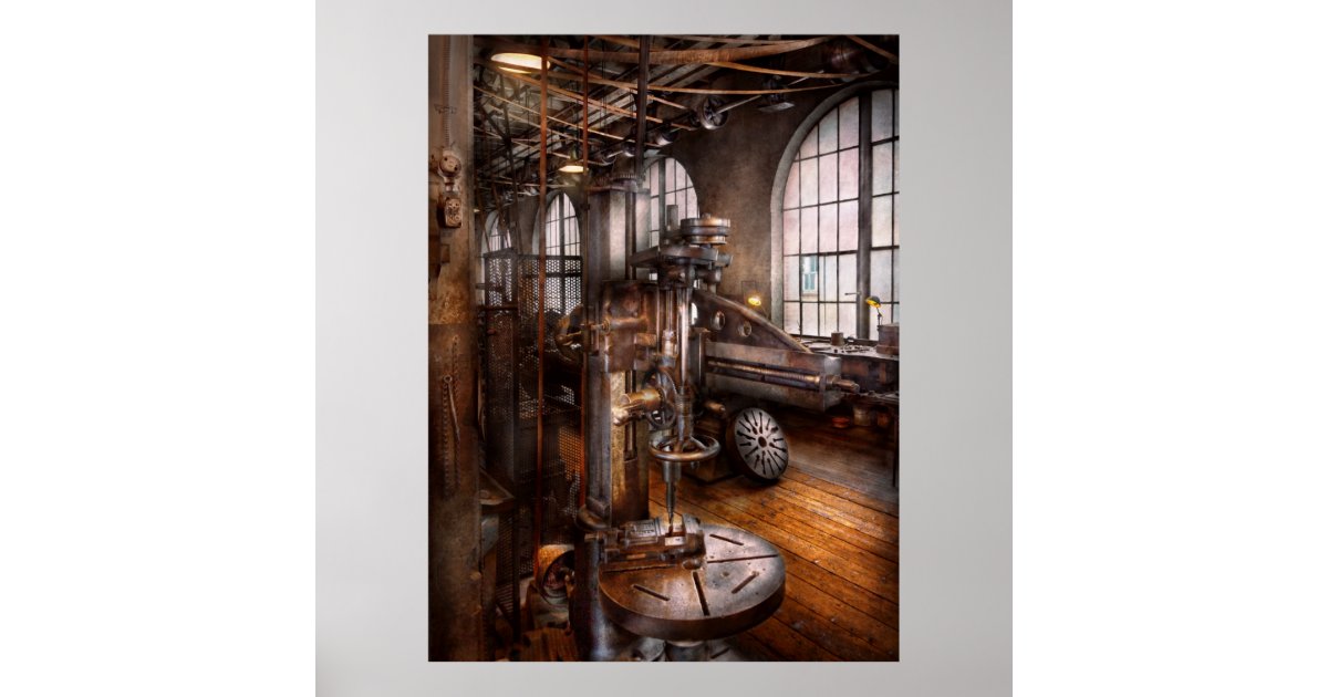 Machinist - Industrial Drill Press Poster | Zazzle