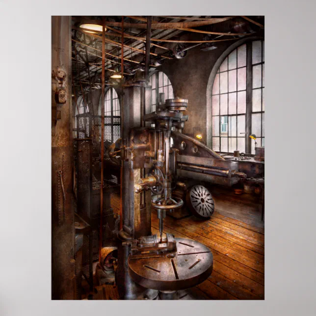 Machinist - Industrial Drill Press Poster | Zazzle