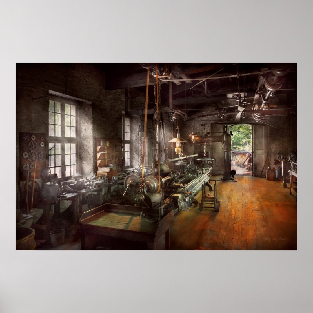Machinist - Lathe - A long lathe Poster | Zazzle