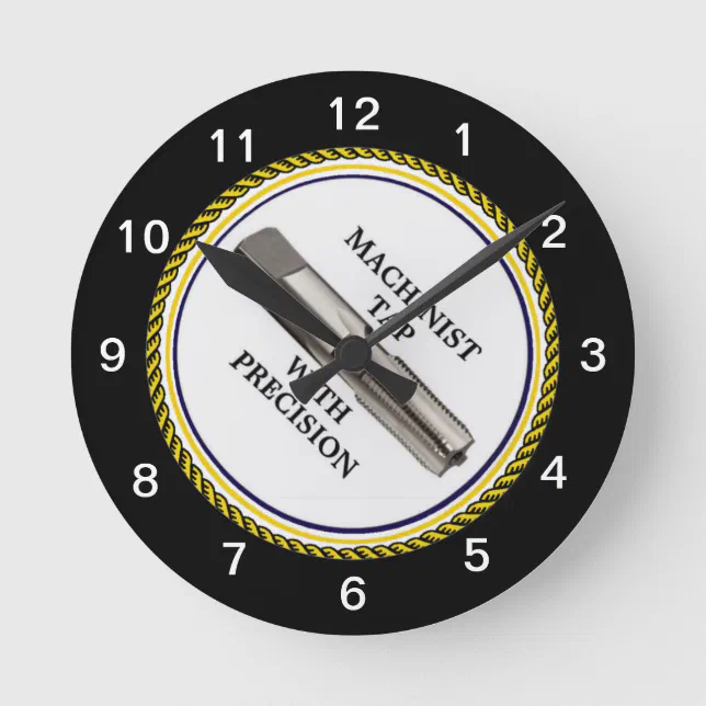 MACHINIST TAP WITH PRECISION ROUND CLOCK | Zazzle