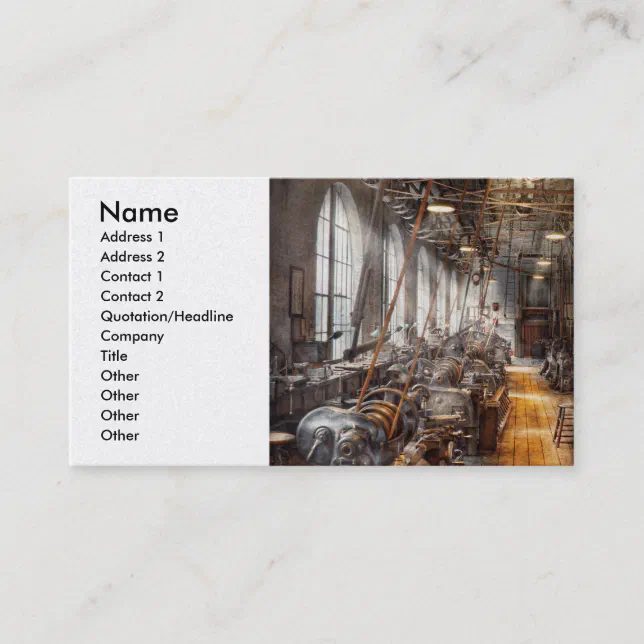 Machinist - Welcome to the workshop Business Card | Zazzle