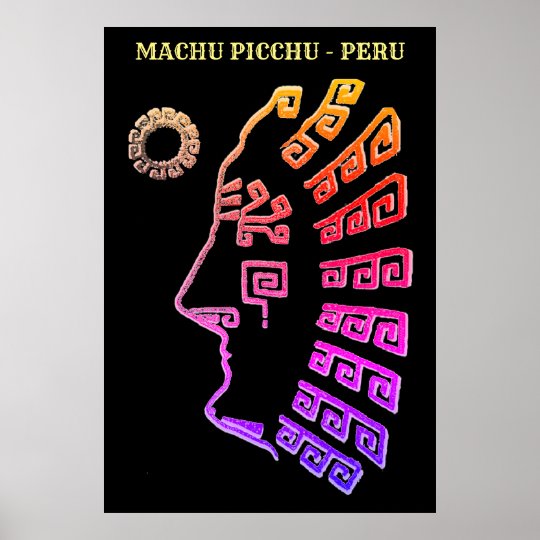 Machu Picchu Cusco Peru Drawing Poster | Zazzle.com