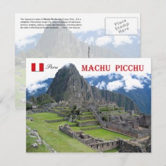 Machu Picchu, Peru Postcard | Zazzle