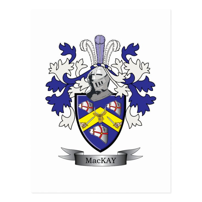 MacKay Family Crest Coat of Arms Postcard | Zazzle.com