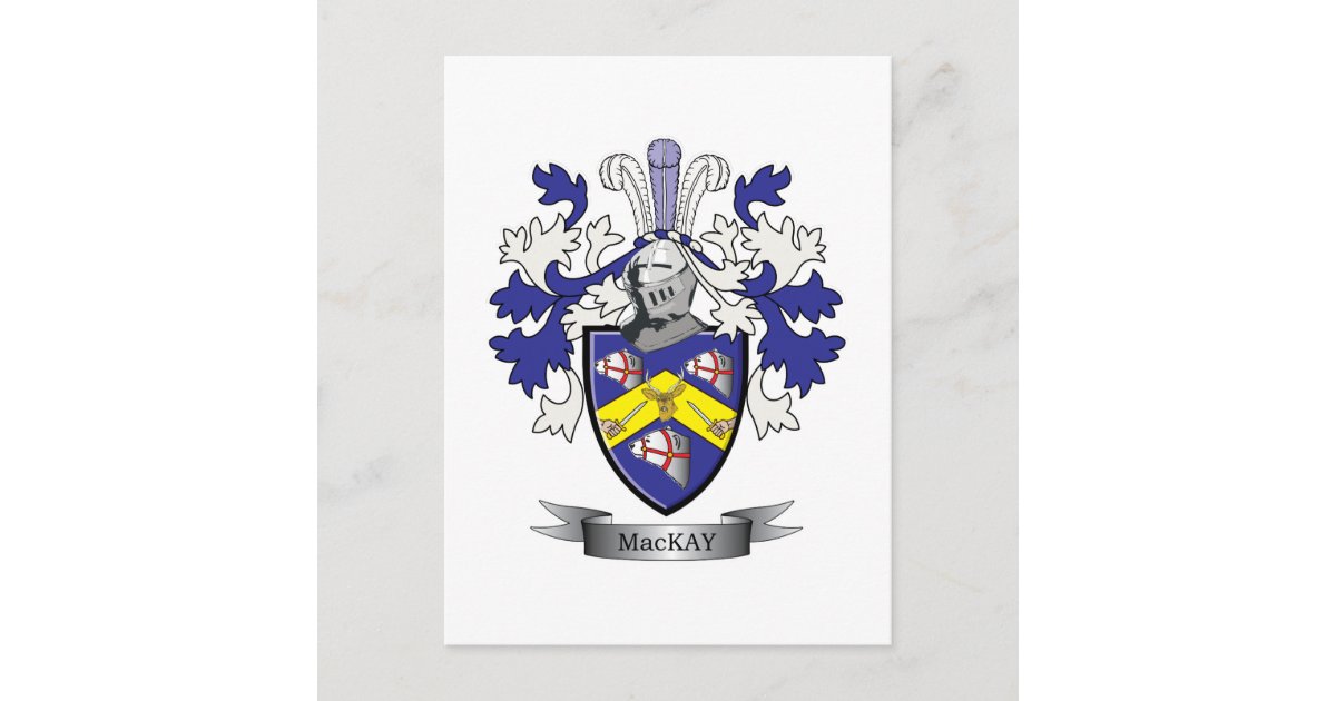 MacKay Family Crest Coat of Arms Postcard | Zazzle