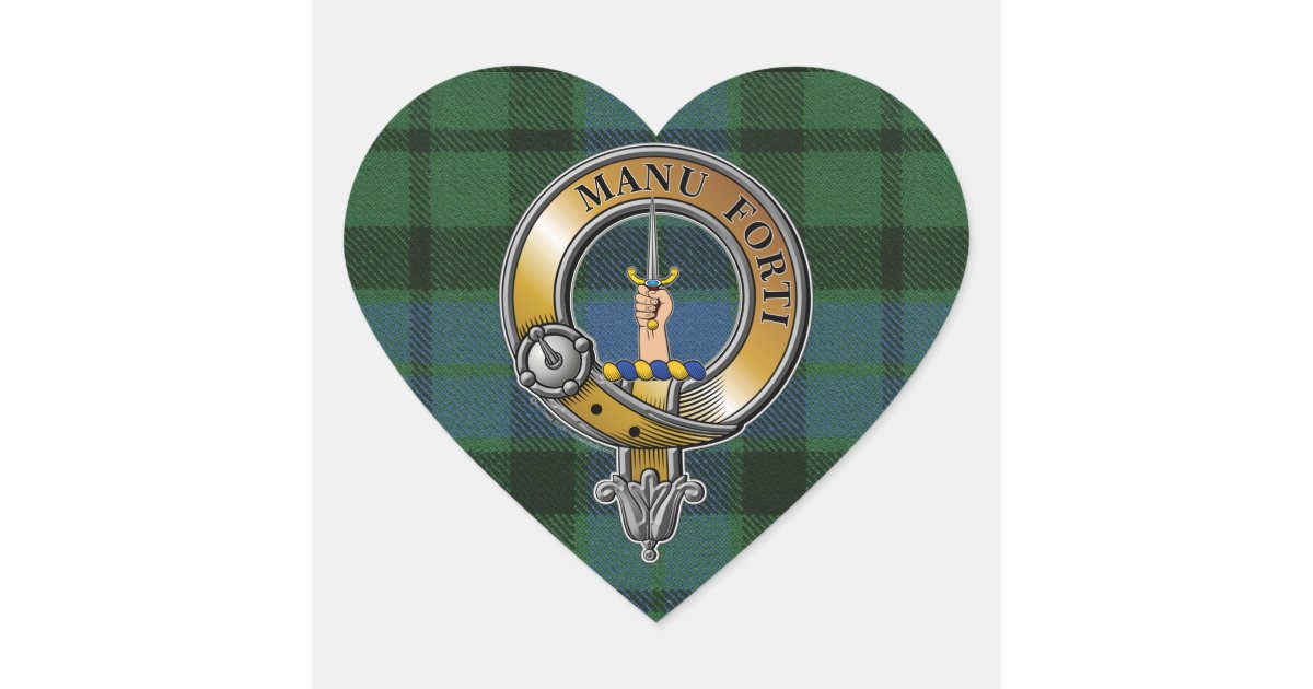 MacKay Tartan & Badge Heart Sticker | Zazzle