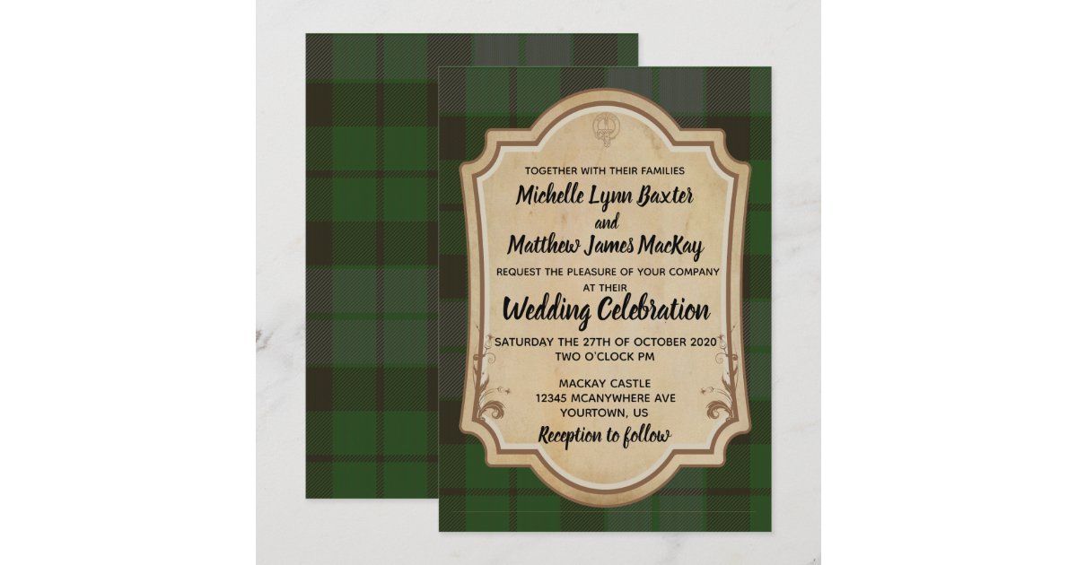 MacKay Tartan Wedding Invitation | Zazzle