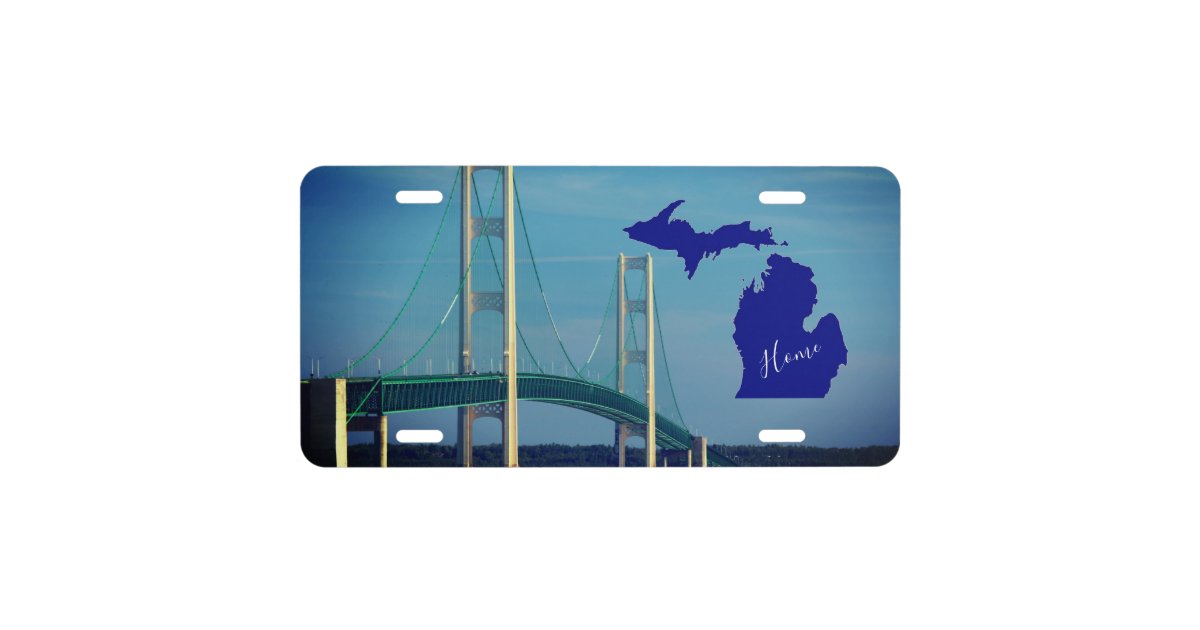 Mackinac Bridge License Plate | Zazzle