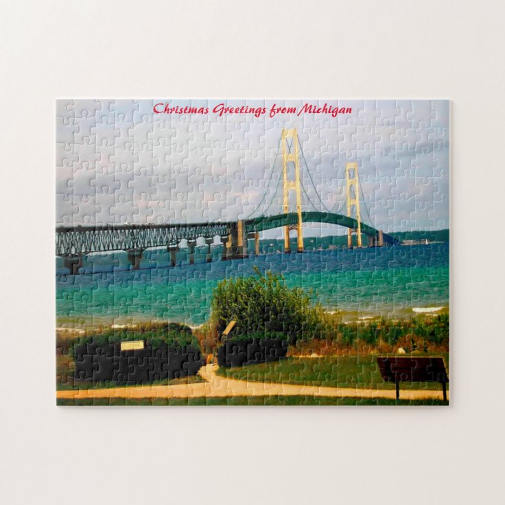 Mackinac Bridge Michigan. Jigsaw Puzzle | Zazzle