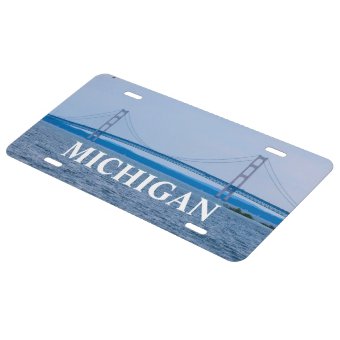Mackinac Bridge Michigan License Plate | Zazzle