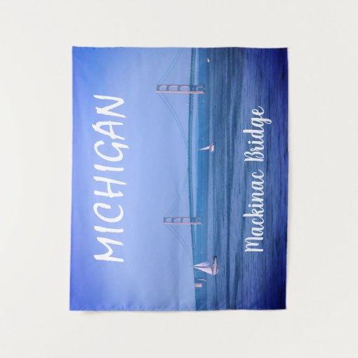 Mackinac Bridge Michigan Tapestry | Zazzle