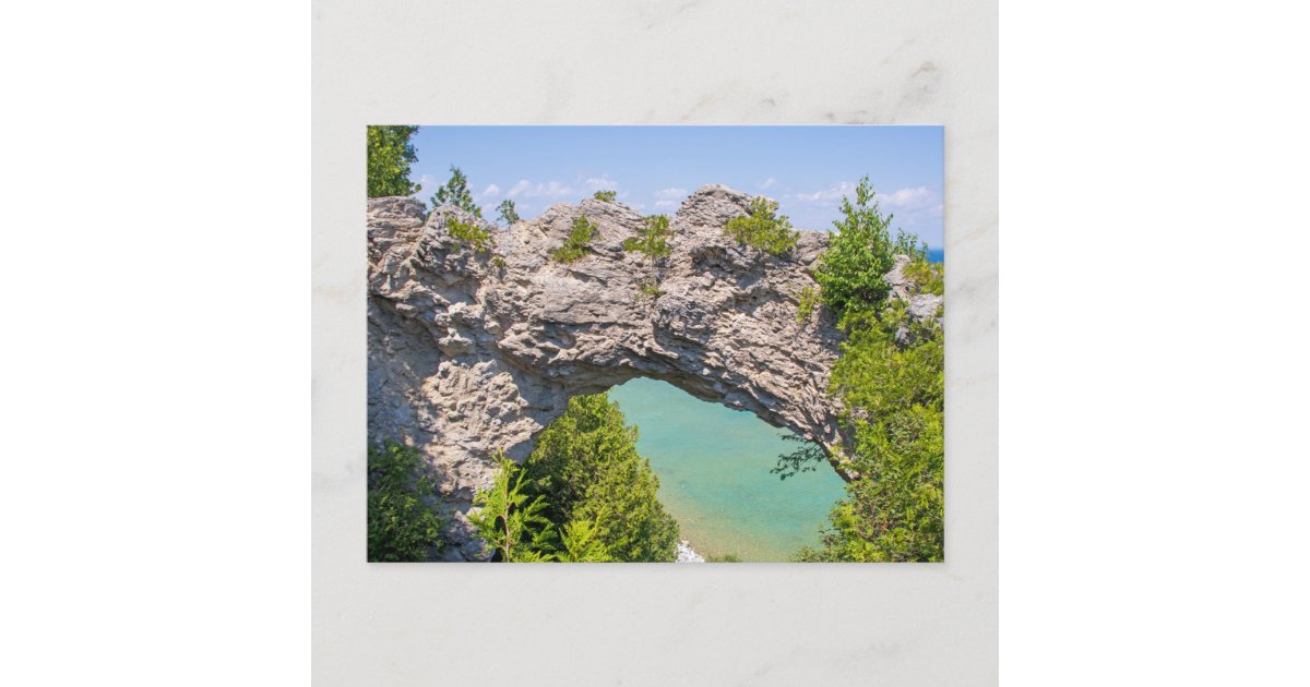 Mackinac Island Michigan Arch Rock Postcard | Zazzle