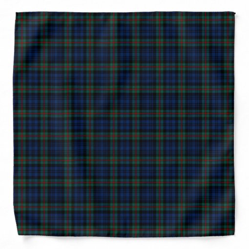 MacKinlay Clan Tartan Dark Blue and Black Plaid Bandana | Zazzle