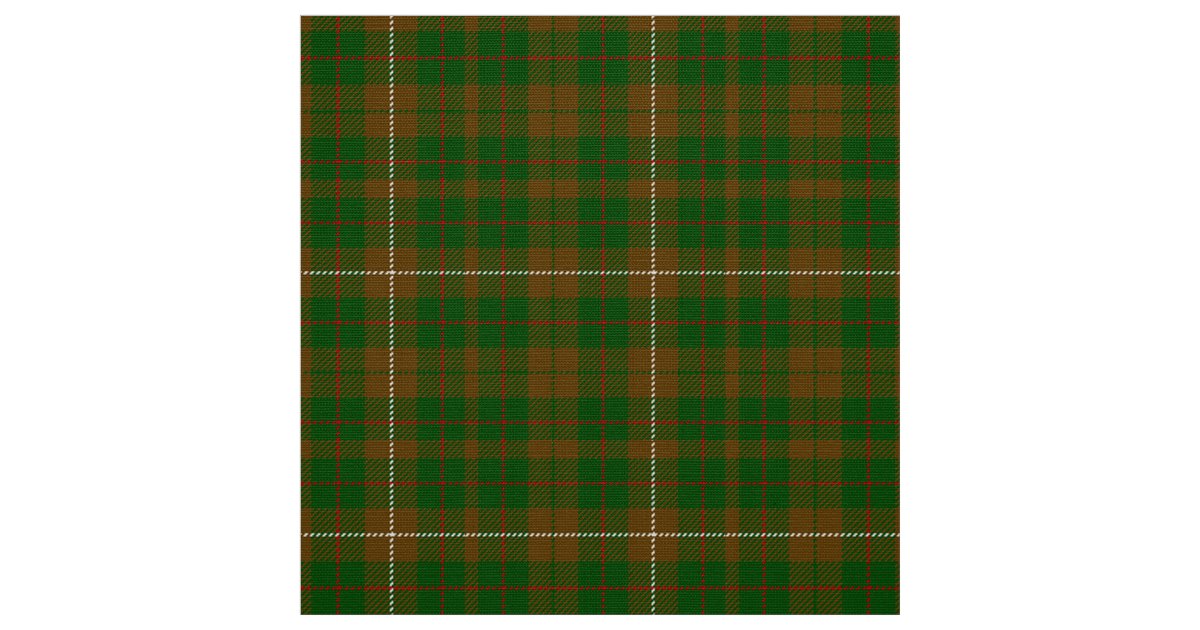 MacKinnon Tartan Green, and Brown Plaid Fabric | Zazzle