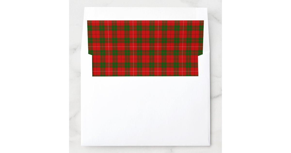 MacKinnon tartan red green plaid Envelope Liner | Zazzle