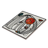 Mackintosh Art Deco Abstract Floral Wall Decor Cer Ceramic Tile | Zazzle
