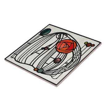 Mackintosh Art Deco Abstract Floral Wall Decor Cer Ceramic Tile | Zazzle