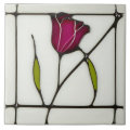 Mackintosh Art Deco Abstract Red Rose Floral Ceramic Tile | Zazzle