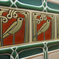 Mackintosh Bird Green Red Wall Decor Ceramic Tile | Zazzle