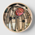 Mackintosh - Stained Glass Window, Clock | Zazzle