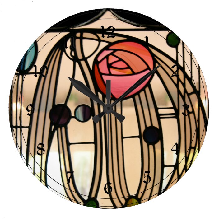 Mackintosh - Stained Glass Window, The Hill House Large Clock | Zazzle.com