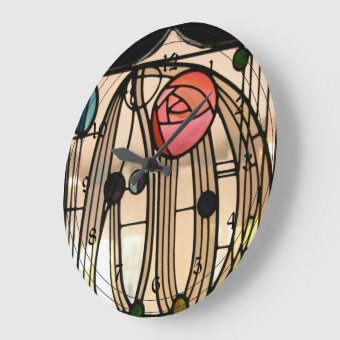 Mackintosh - Stained Glass Window, The Hill House Large Clock | Zazzle
