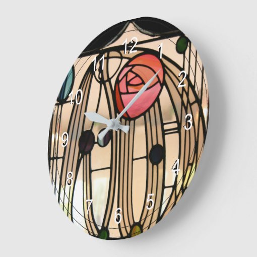 Mackintosh - Stained Glass Window, The Hill House Large Clock | Zazzle