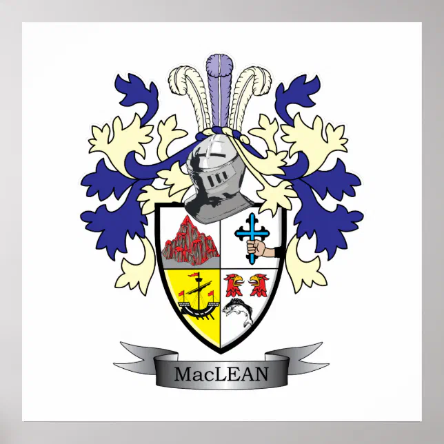 MacLean Family Crest Coat of Arms Poster | Zazzle