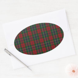 MacLean / McLean Clan Family Tartan Oval Sticker | Zazzle