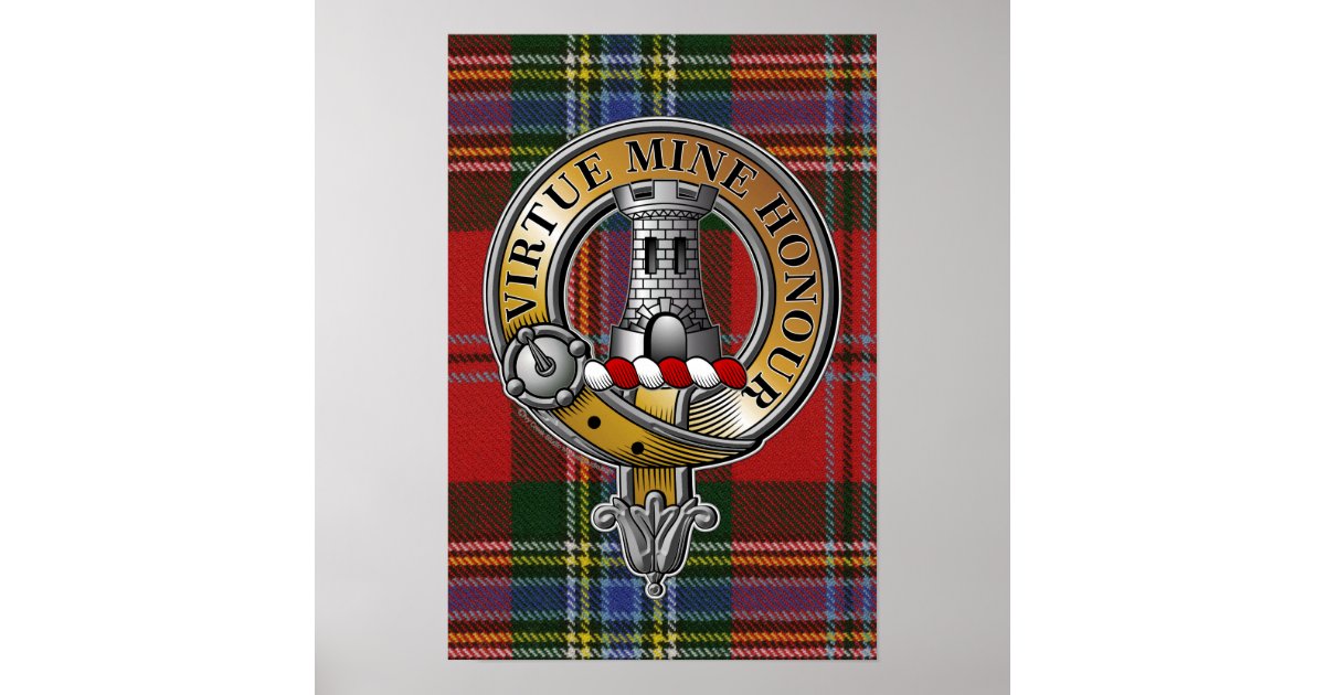 MacLean Tartan & Badge Poster | Zazzle