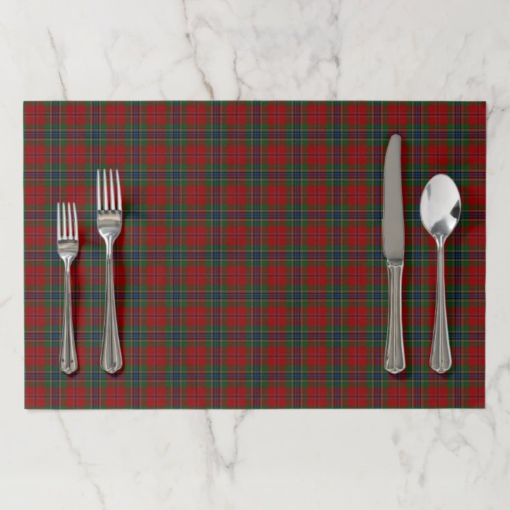 Maclean Tartan Scottish Modern MacLean of Duart Paper Placemat | Zazzle