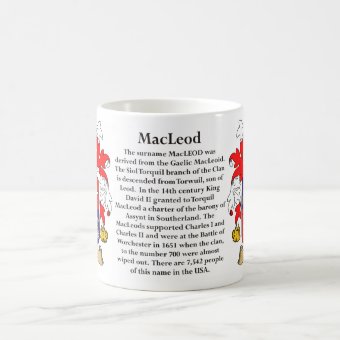 MacLeod, the Origin, the Meaning and the Crest Coffee Mug | Zazzle