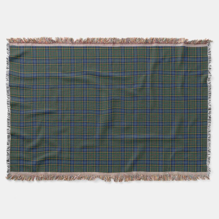 MacMillan Clan Hunting Tartan Blue and Green Plaid Throw Blanket | Zazzle