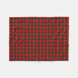 MacPhee Clan Red and Green Tartan Fleece Blanket | Zazzle