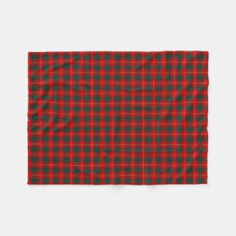 MacPhee Clan Red and Green Tartan Fleece Blanket | Zazzle