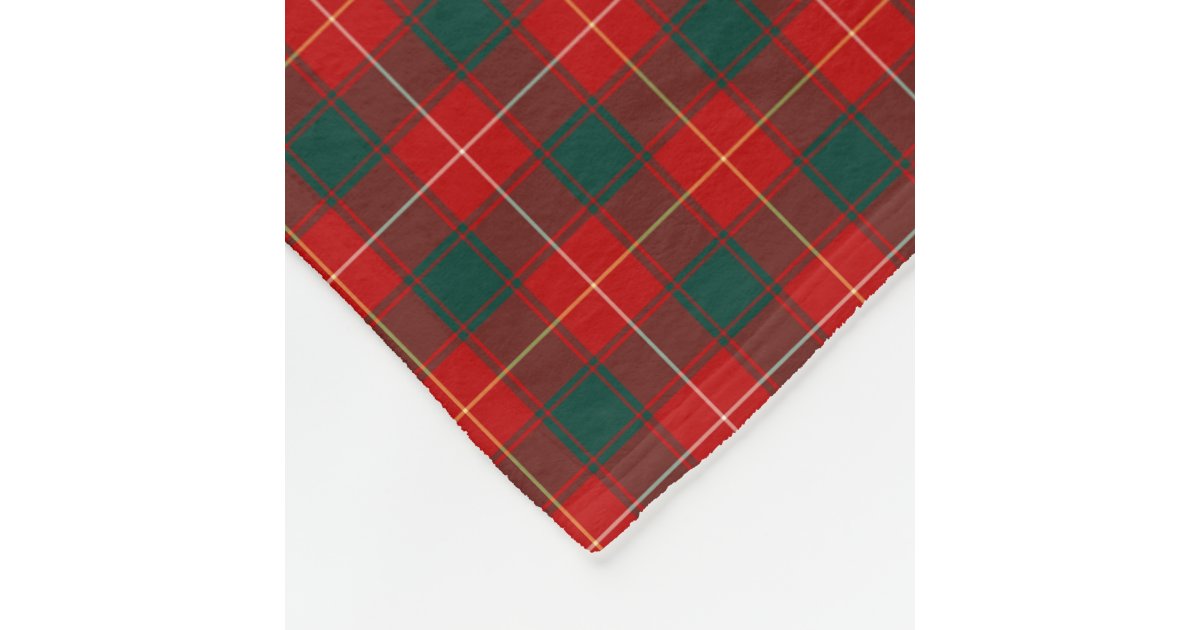 MacPhee Clan Red and Green Tartan Fleece Blanket | Zazzle