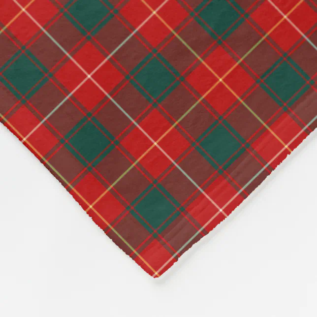 MacPhee Clan Red and Green Tartan Fleece Blanket | Zazzle