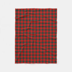 MacPhee Clan Red and Green Tartan Fleece Blanket | Zazzle