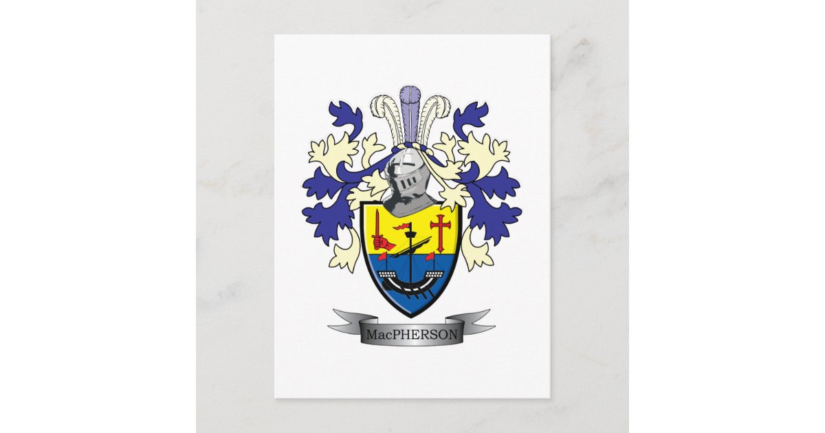 MacPherson Family Crest Coat of Arms Postcard | Zazzle
