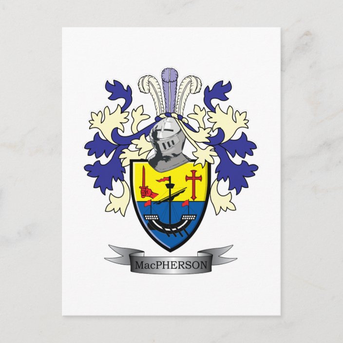 MacPherson Family Crest Coat of Arms Postcard | Zazzle.com