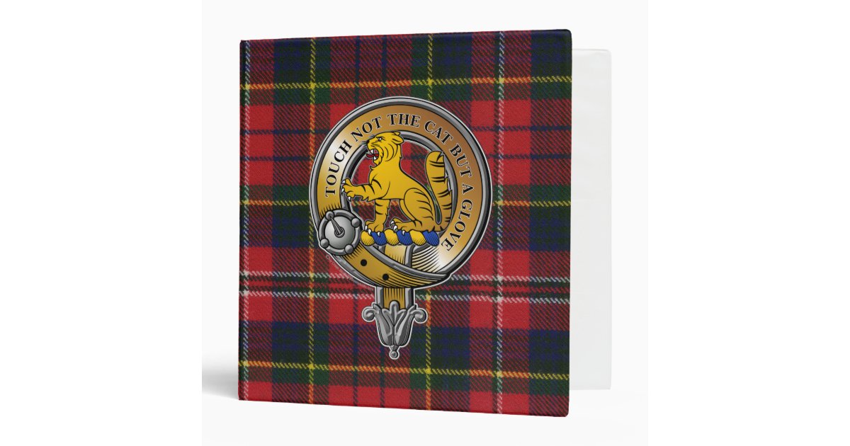 MacPherson Tartan & Badge 3 Ring Binder | Zazzle
