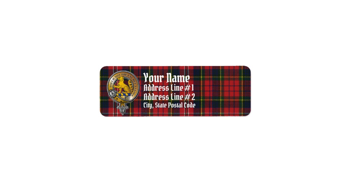 MacPherson Tartan & Badge Label | Zazzle