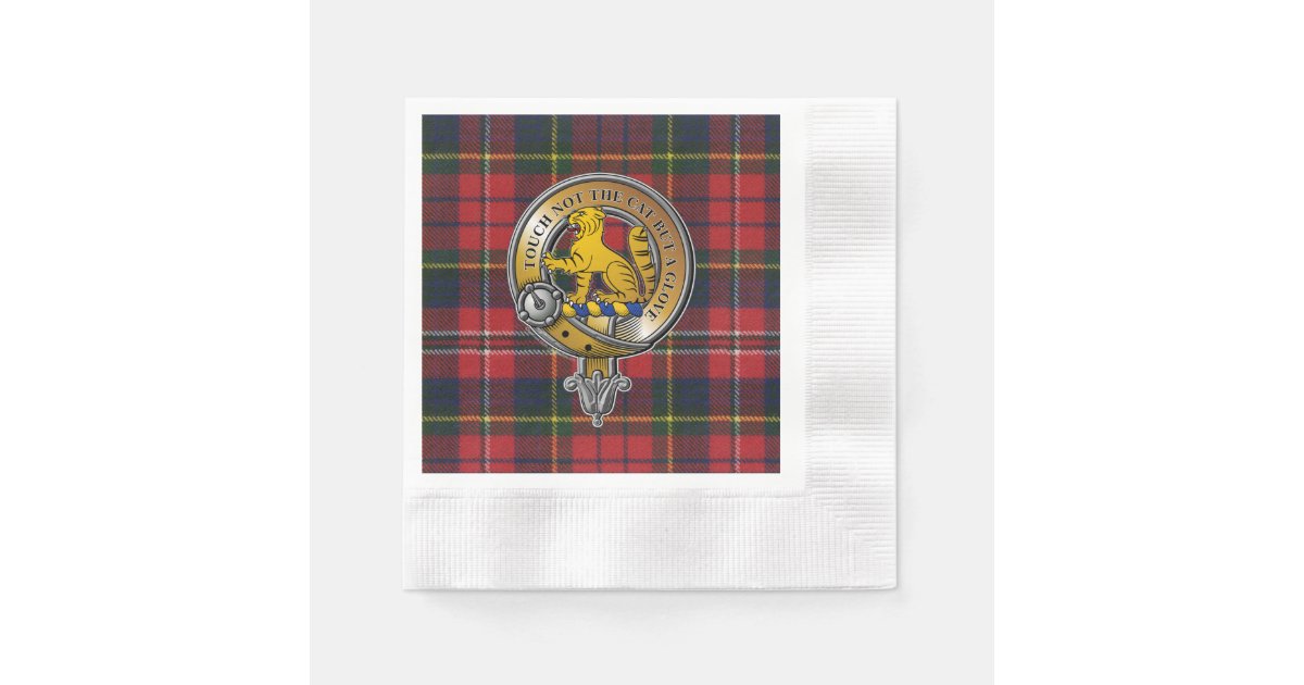 MacPherson Tartan & Badge Napkins | Zazzle