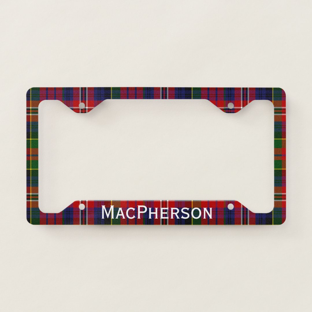 MacPherson Tartan Plaid License Plate Frame | Zazzle