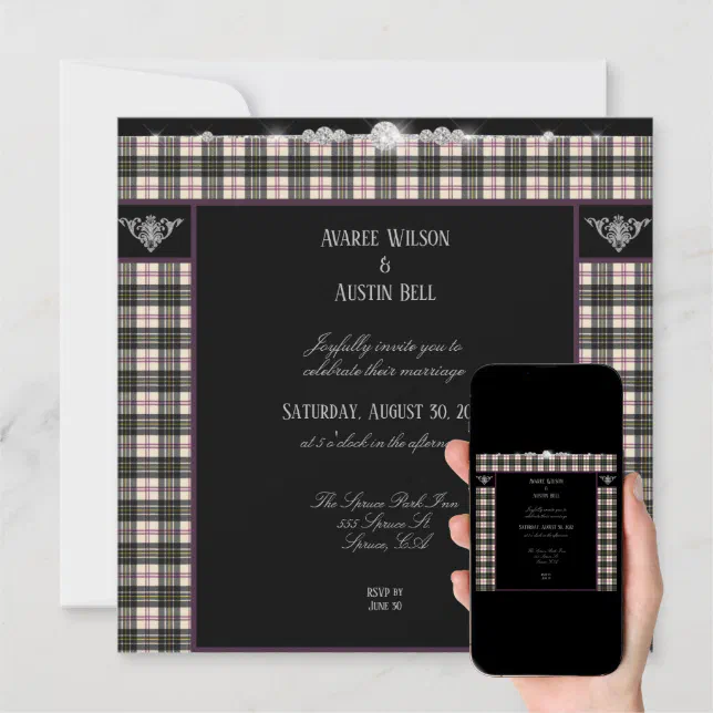 MacPherson Tartan Plaid Wedding Invitation | Zazzle