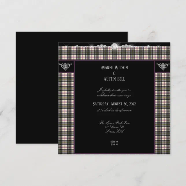 MacPherson Tartan Plaid Wedding Invitation | Zazzle